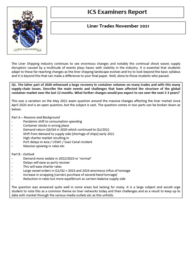 LT 2021 - Examiners Report Nov | PDF