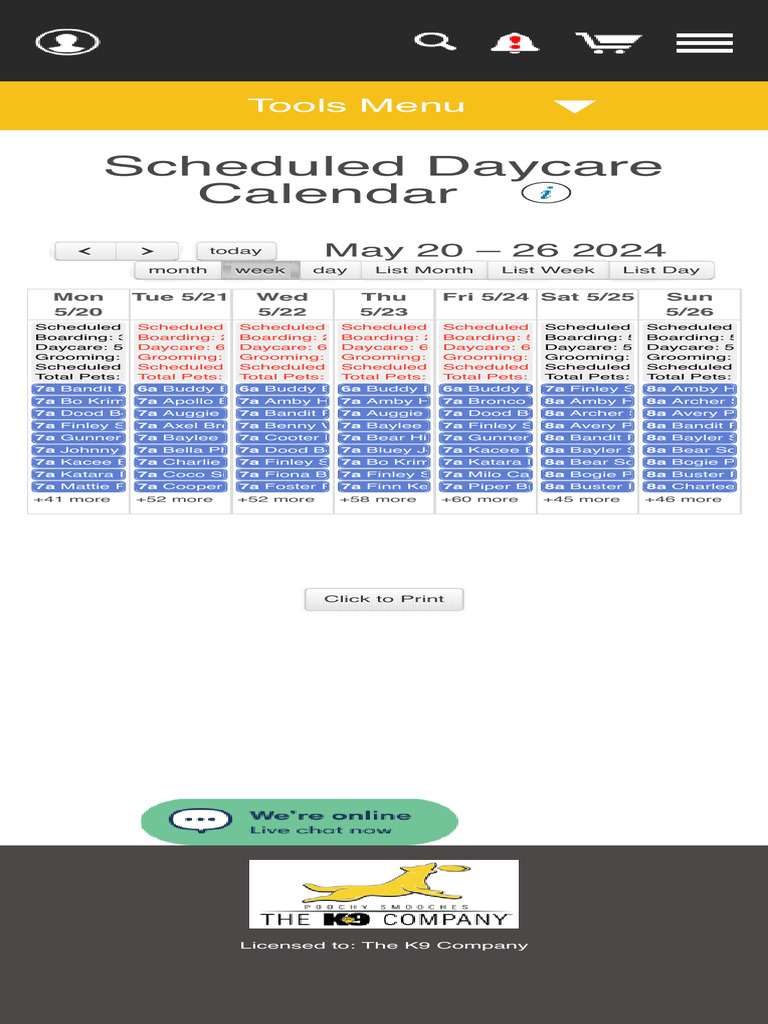 Scheduled Daycare Calendar | PDF