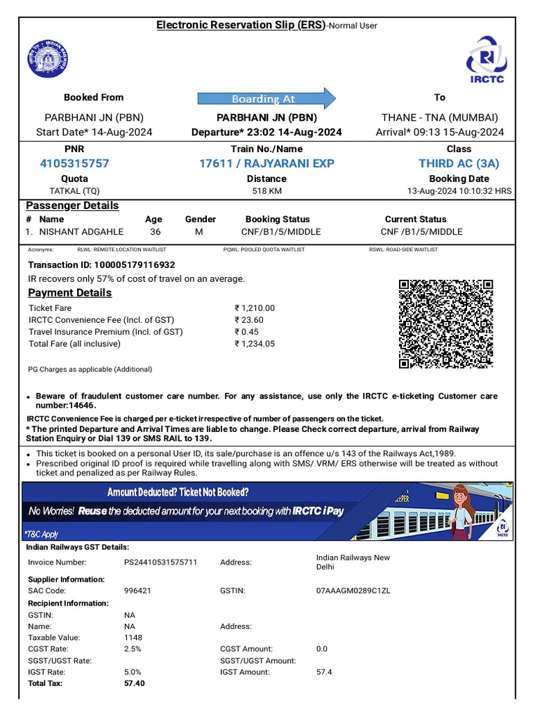 Thane Ticket | PDF