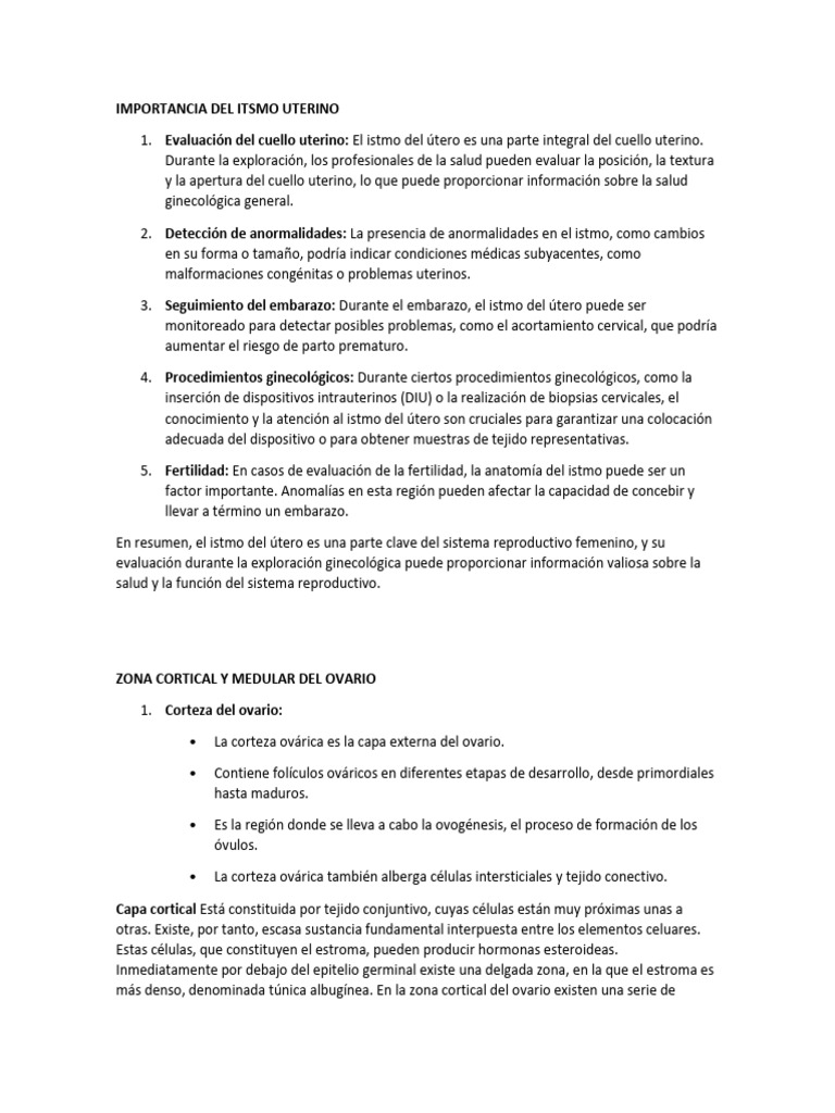 Importancia Del Itsmo Uterino | PDF