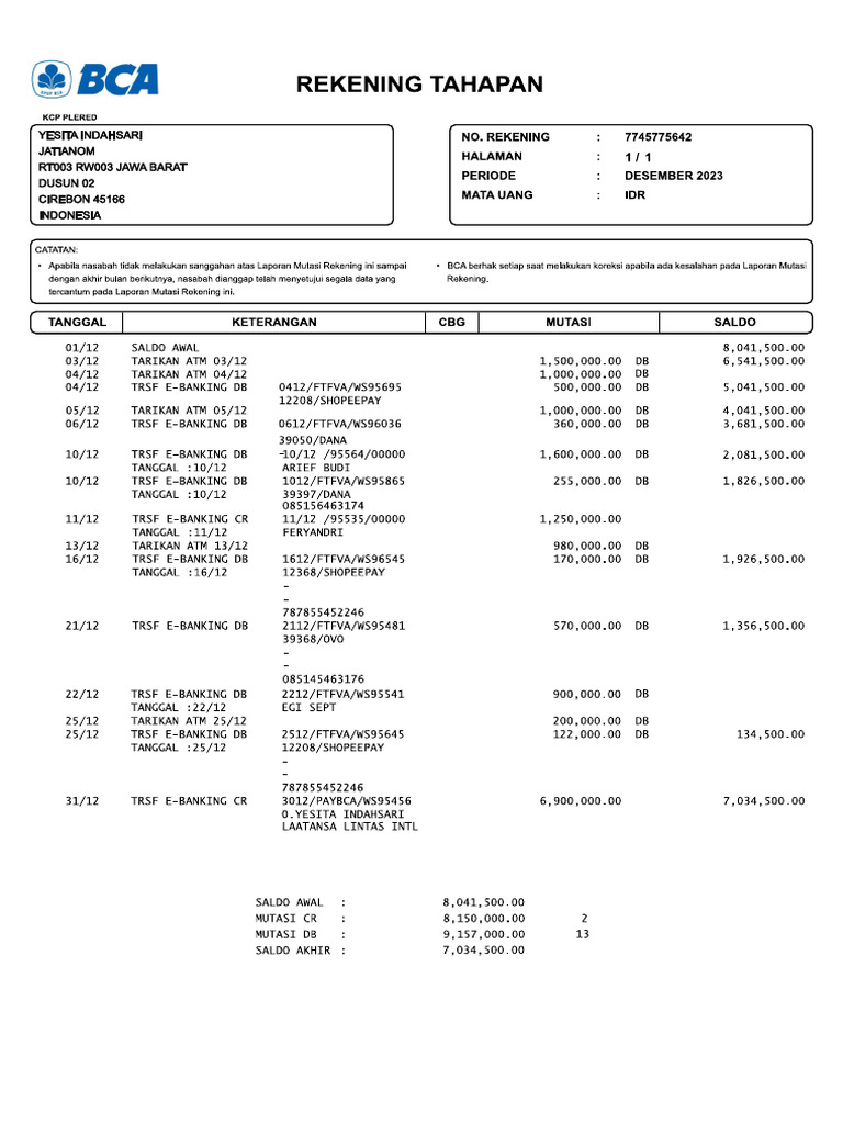 Rekor Des Yesita Fix New | PDF