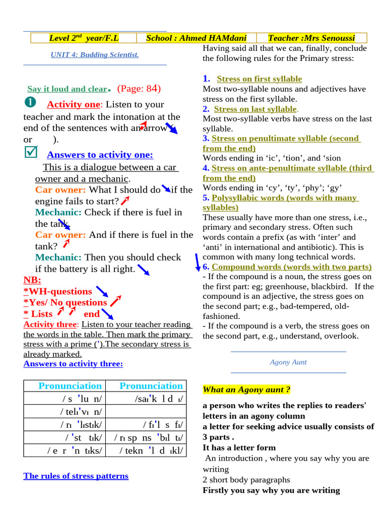 Stress Patterns in Compound Words | PDF | Stress (Linguistics ...