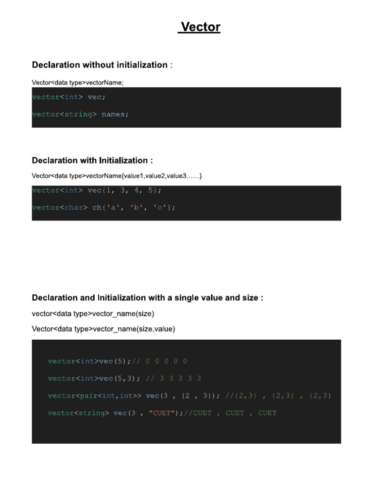 STL Slide Vector Pair Iterator | PDF