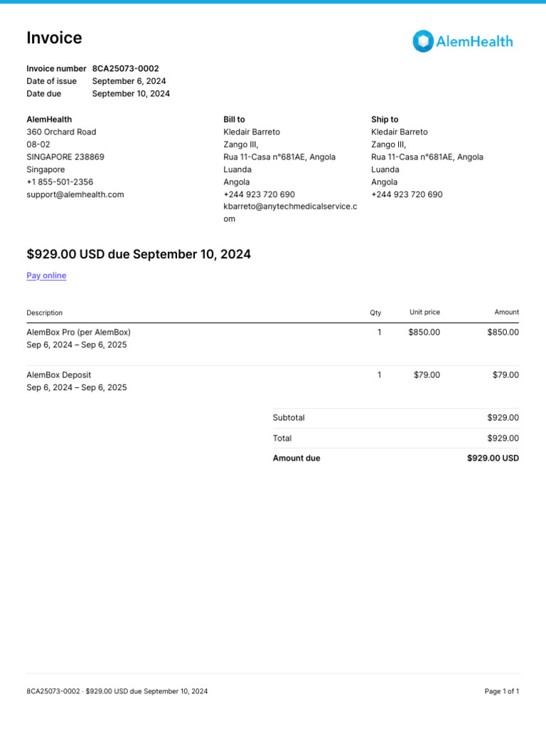 Invoice 8CA25073 0002 | PDF