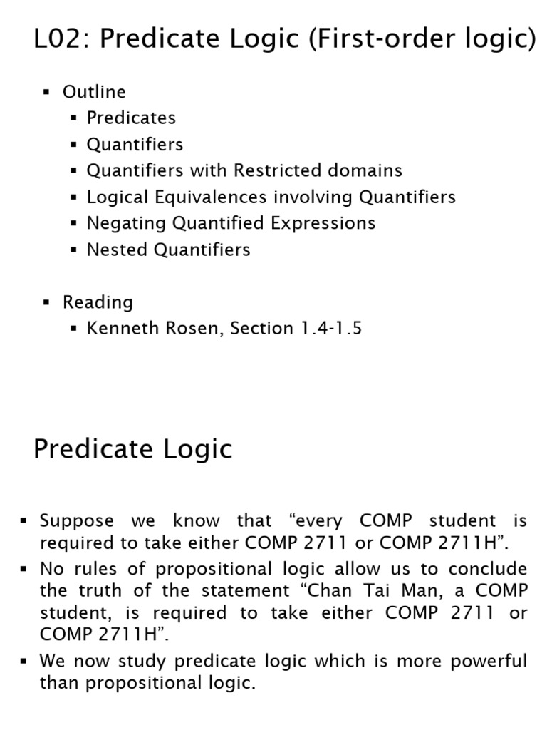 L02-Predicate-Logic | PDF