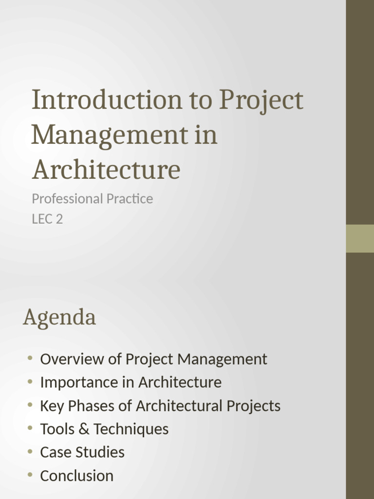 Project Management in Architecture Overview | PDF | Art | Technology ...