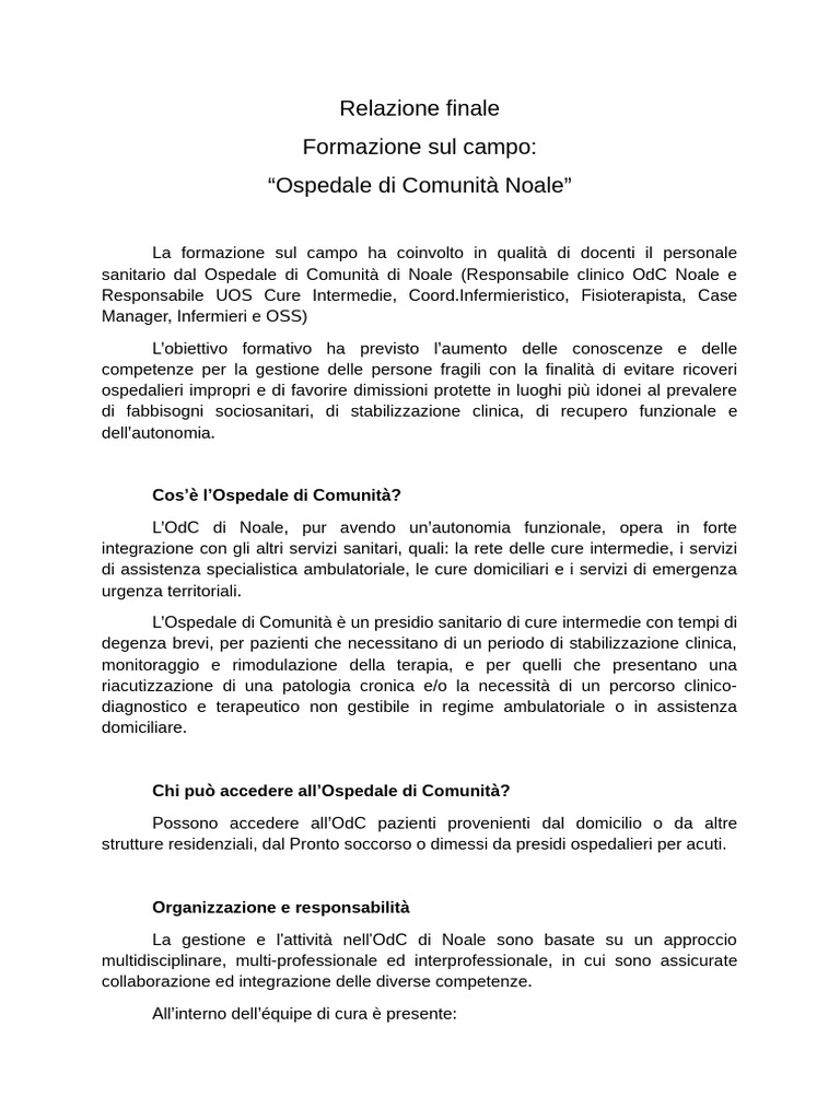 Relazione Finale | PDF