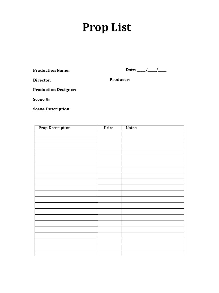 Prop List.pdf | PDF