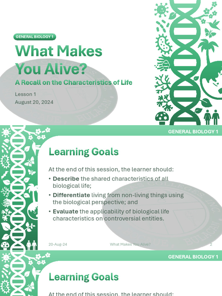 Characteristics of Life Explained | PDF | Reproduction | Biology
