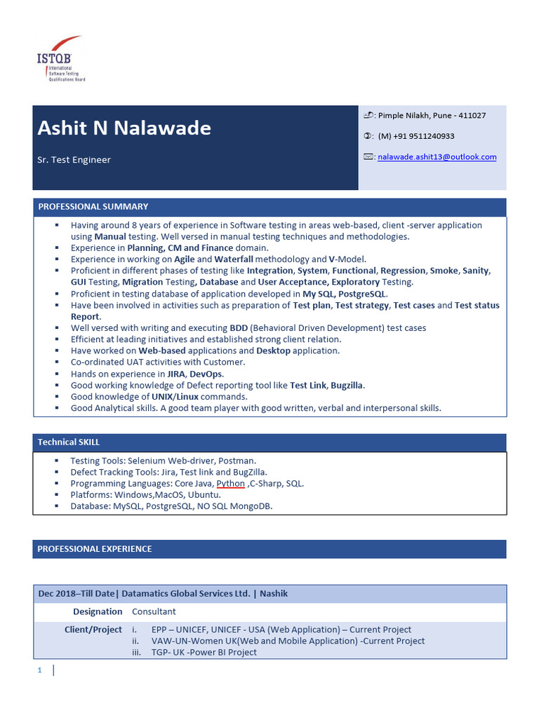 Ashit - Nalawade - QA - Engineer - Resume | PDF