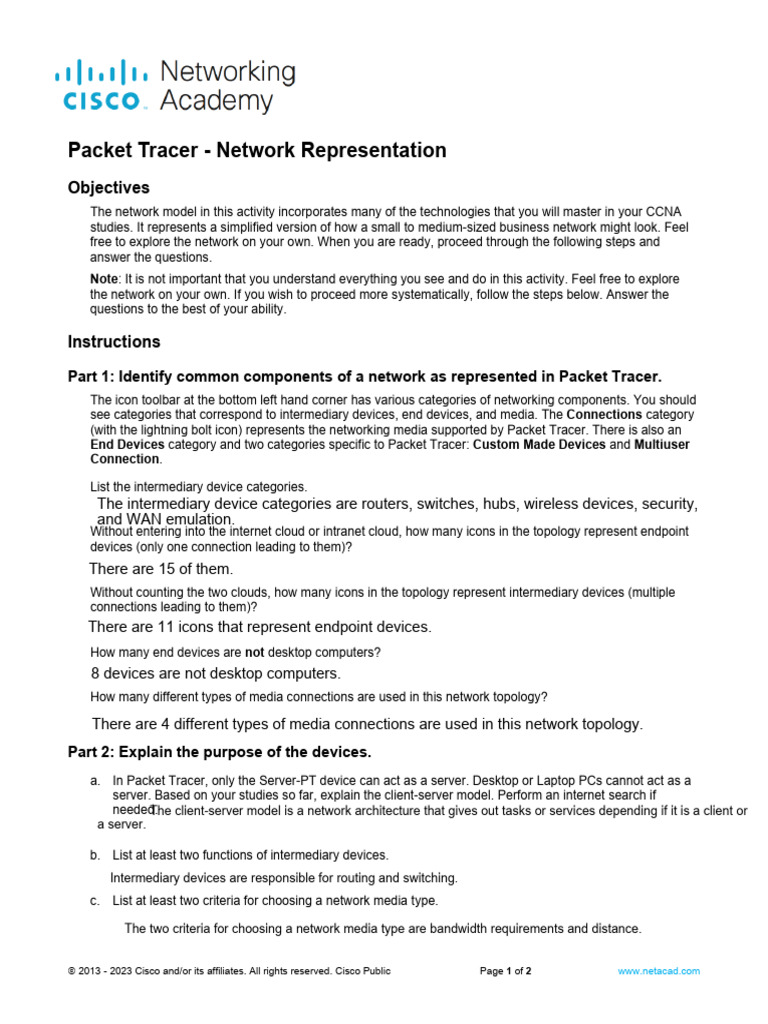 Packet Tracer 1.5.5 Network Overview | PDF | Computer Network ...