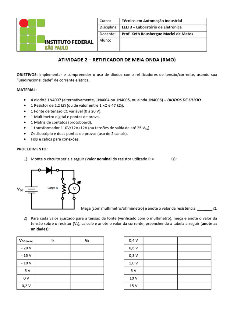 Eletronica Lab Ativ 2 | PDF