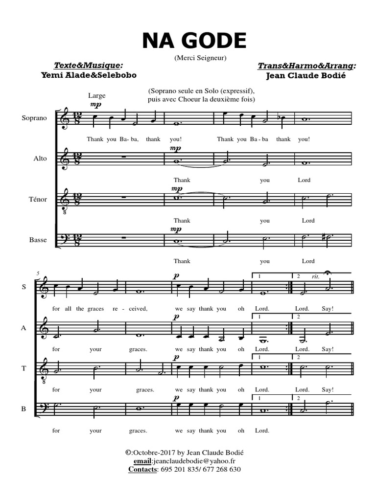 Na Gode (SATB Version) | PDF