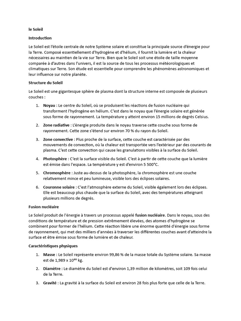 Le Soleil | PDF