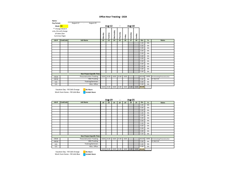 Office Hours Timesheet - 2024 | PDF