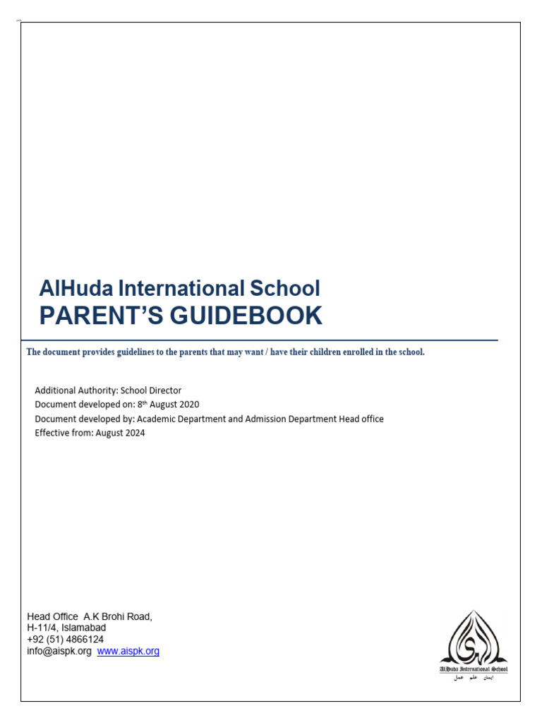 Parents Guidebook 2024 25 | PDF