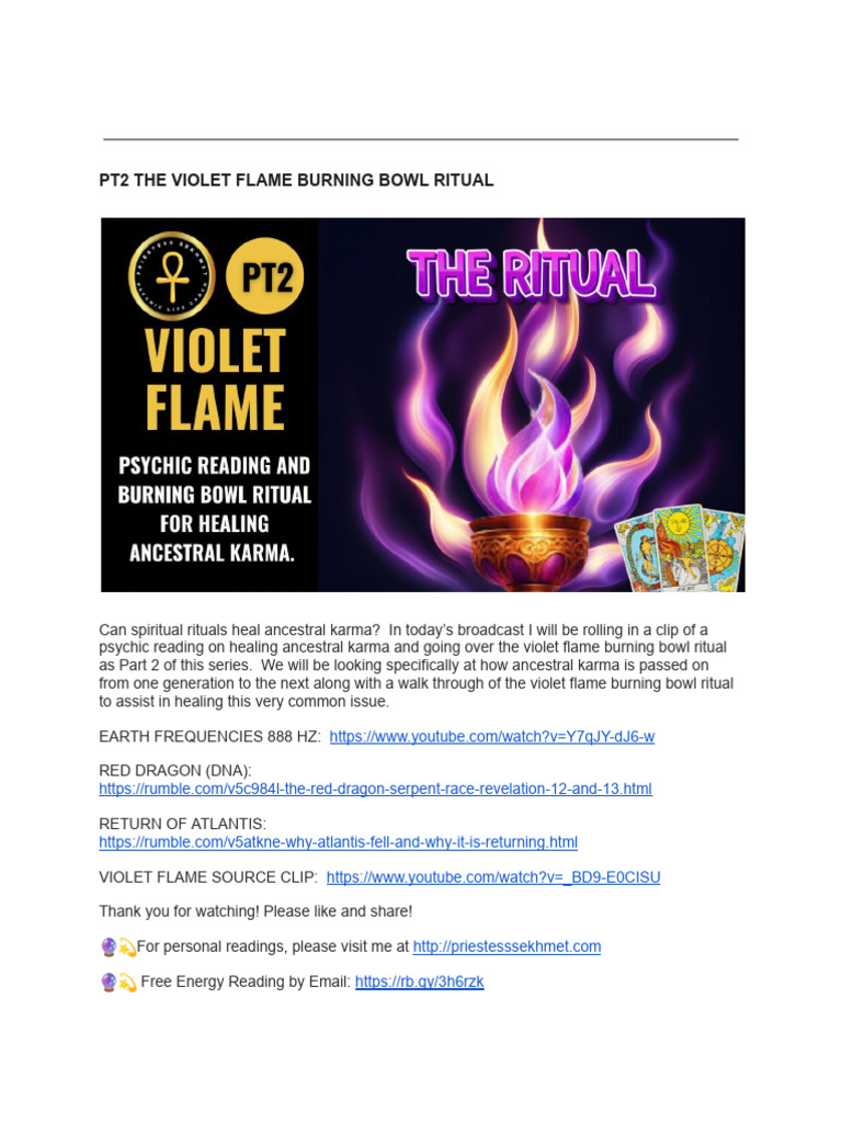PT2 The Violet Flame Burning Bowl Ritual | PDF