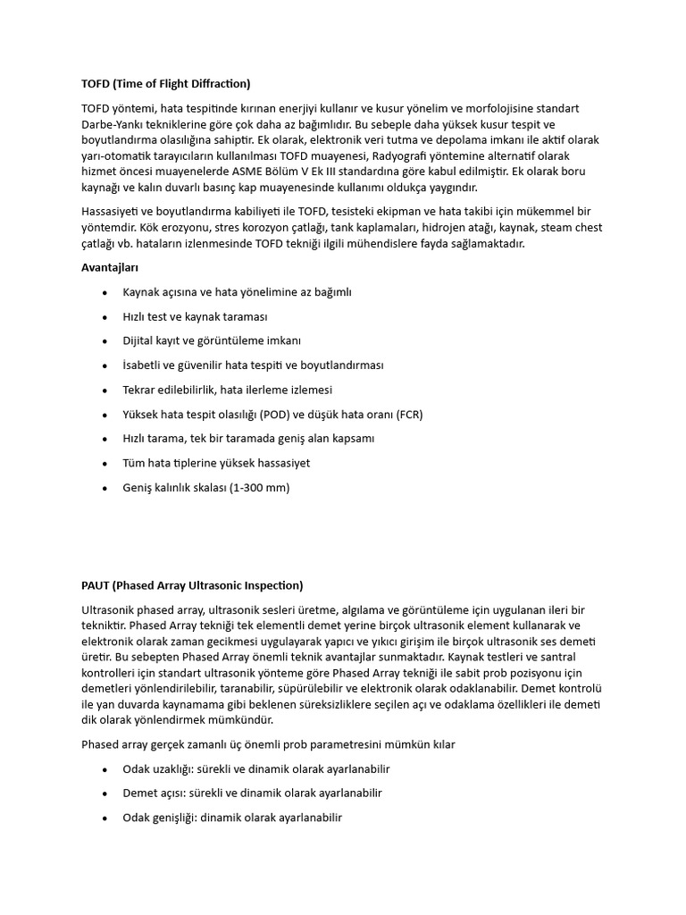 TOFD & PAUT Muayeneleri | PDF