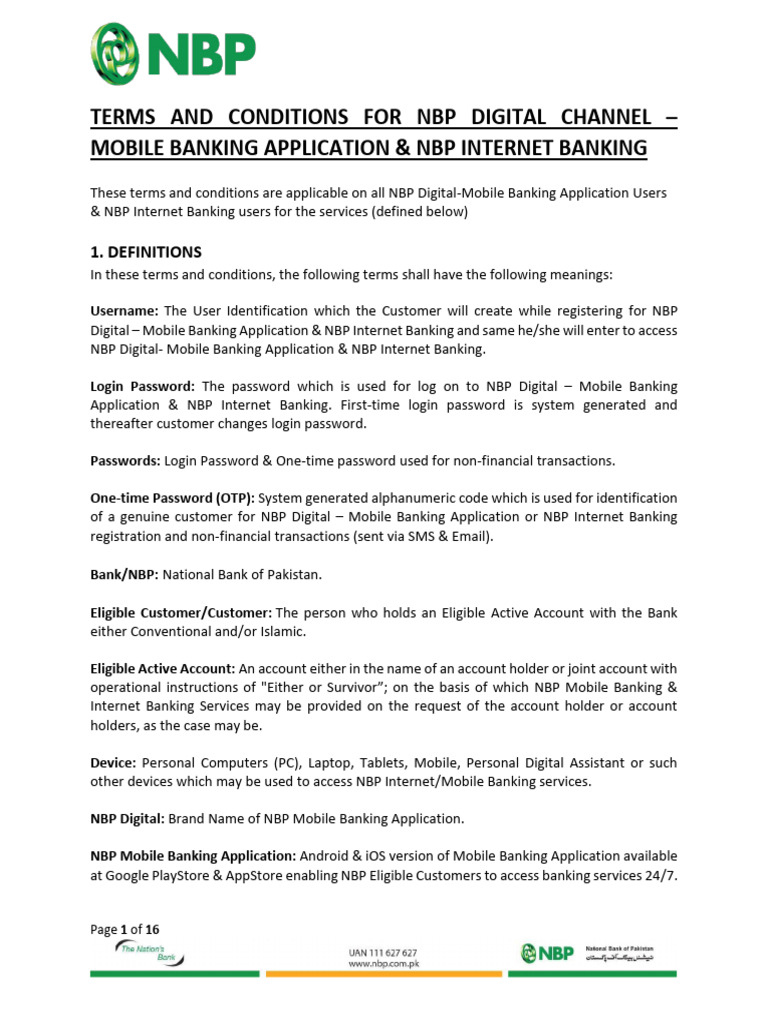 NBP Digital - Terms - Conditions - EN | PDF