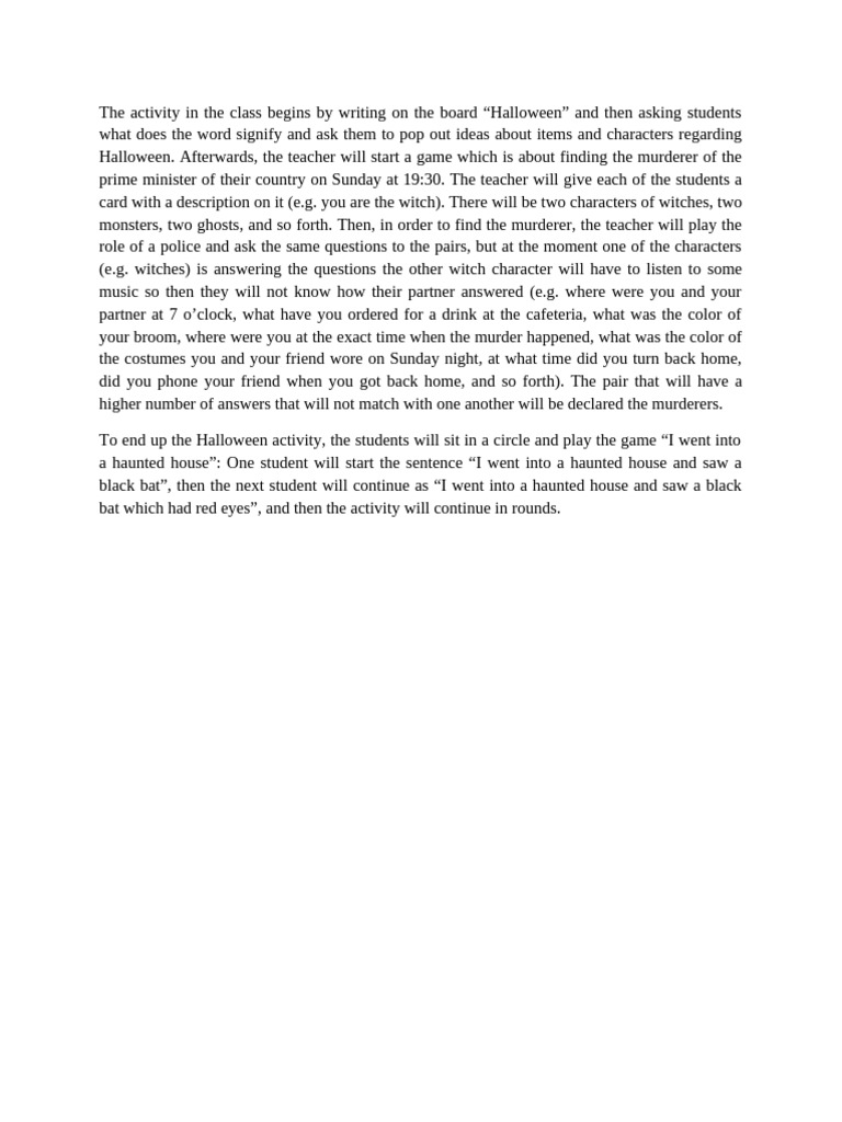 Halloween Lesson Plan | PDF