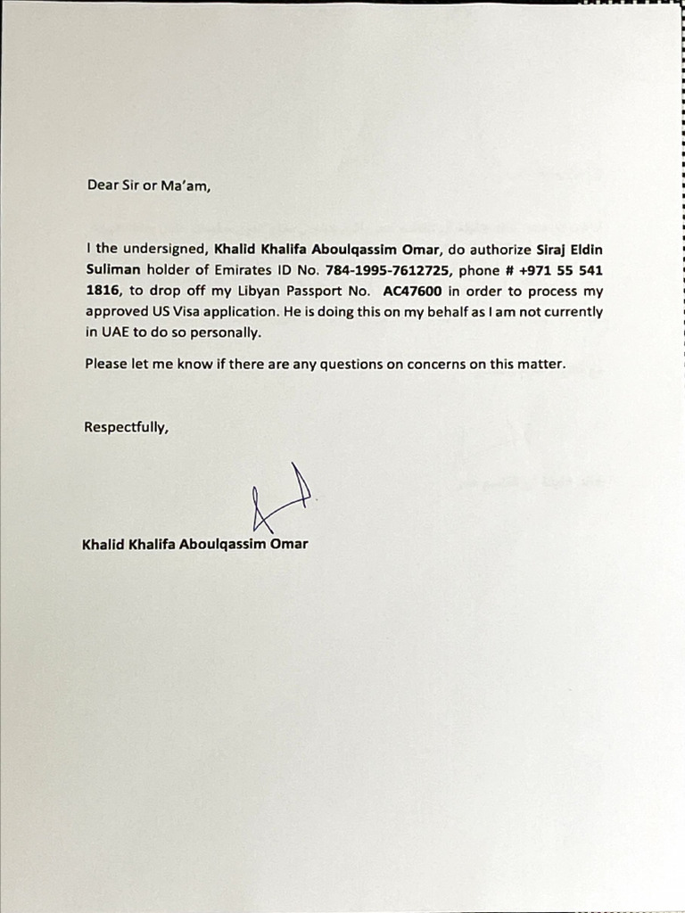 Letter To Embassy English | PDF