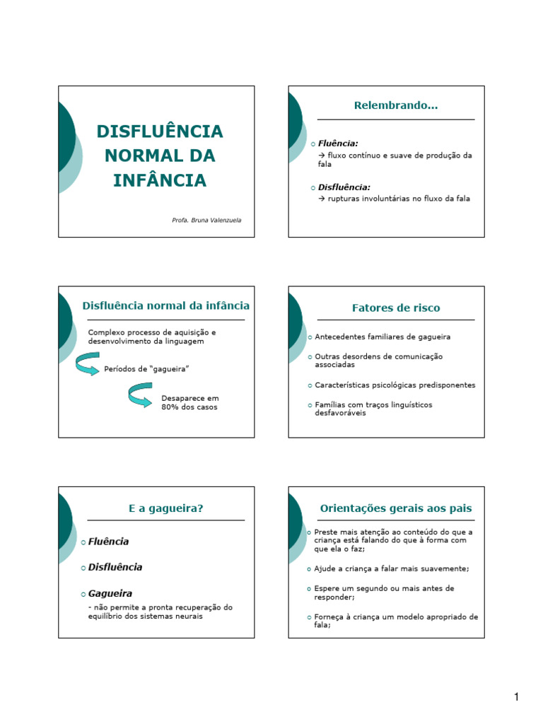Disfluência Infantil: Entendendo a Gagueira | PDF | Gaguejo | Carreira ...