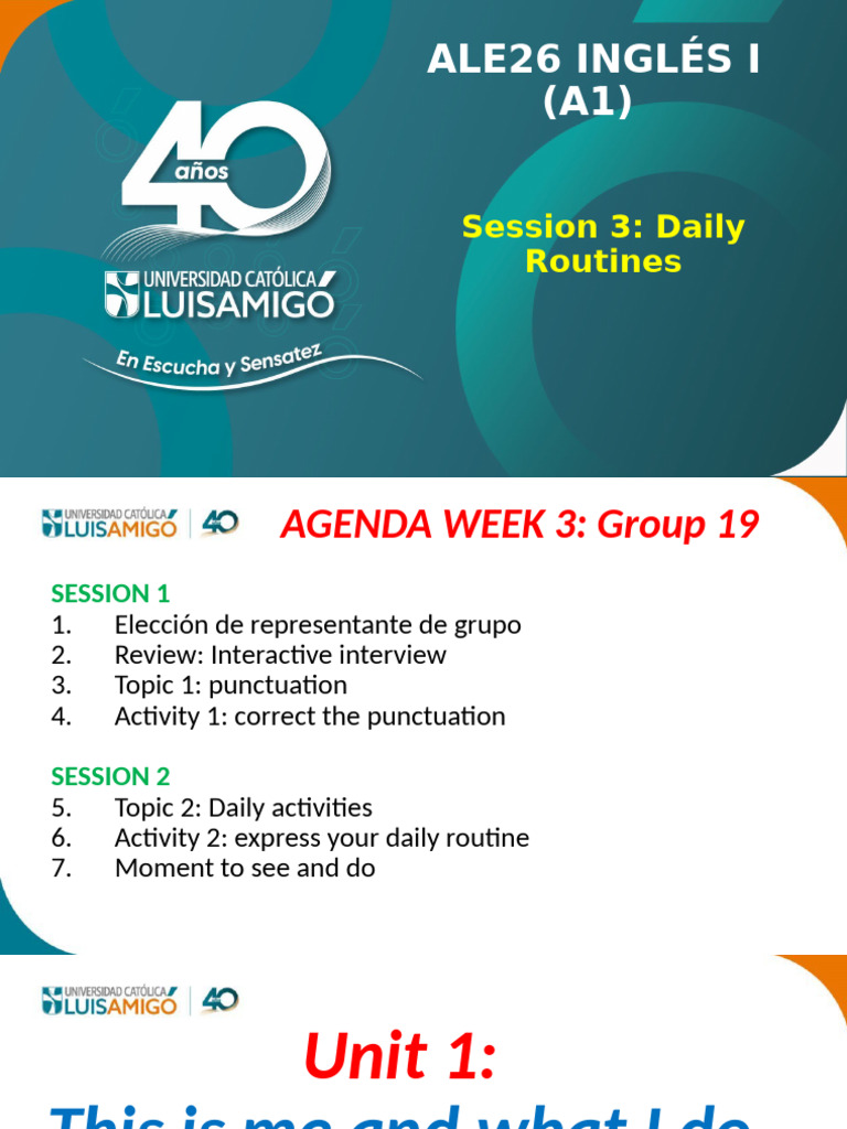 Session 3 - English A1 Expressing Rutines and Daily Activities | PDF