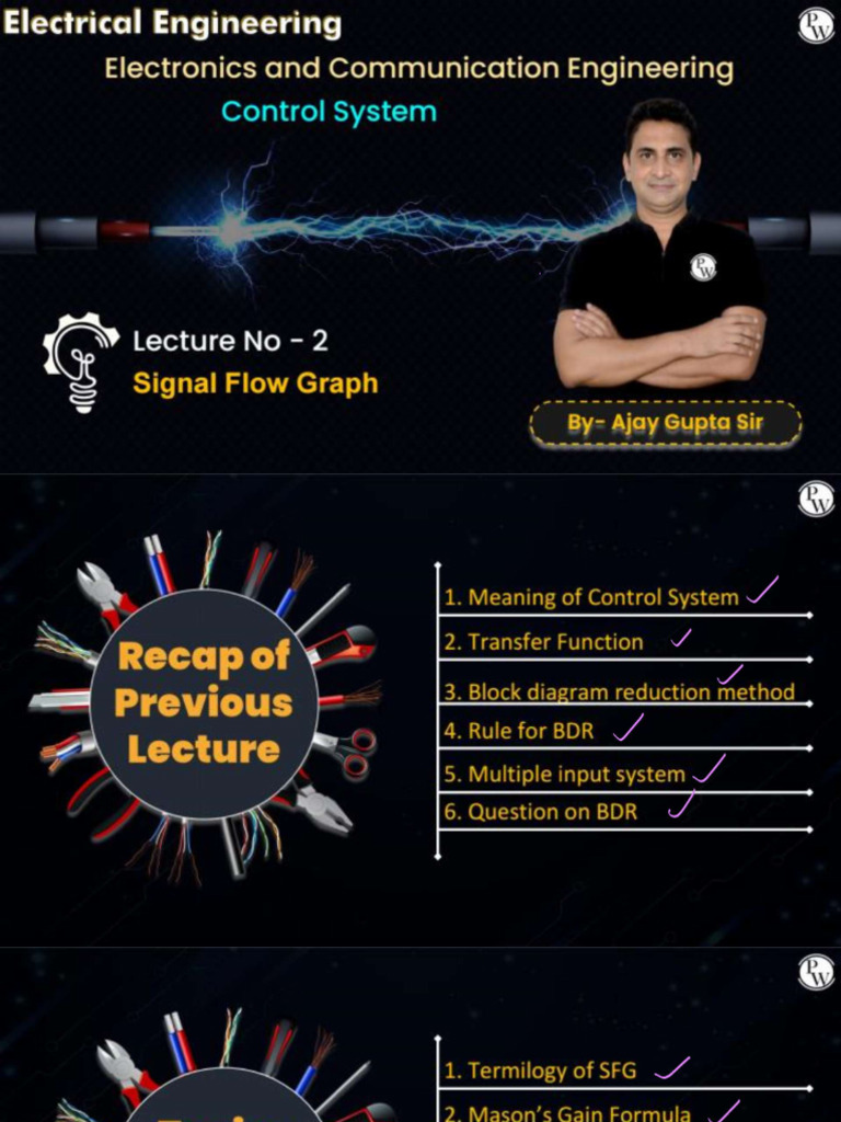 Signal Flow Graph (Lec 02) - Class Notes | PDF