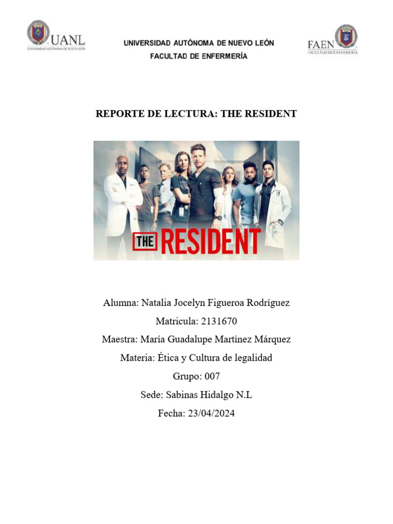 Reporte de Lectura - Tema The Resident | PDF