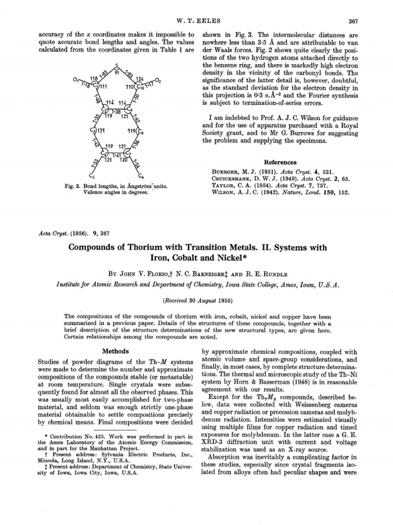 Compounds of Thorium With Transition Metals. II. Systems With Iron ...