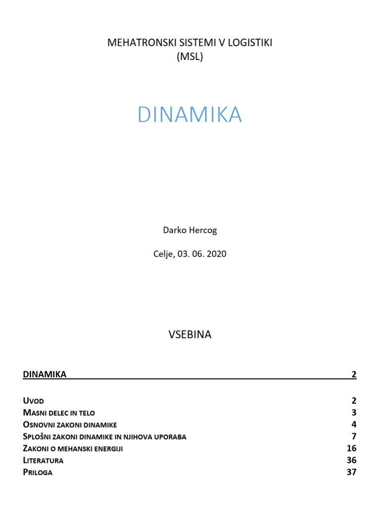 MSL - Dinamika | PDF