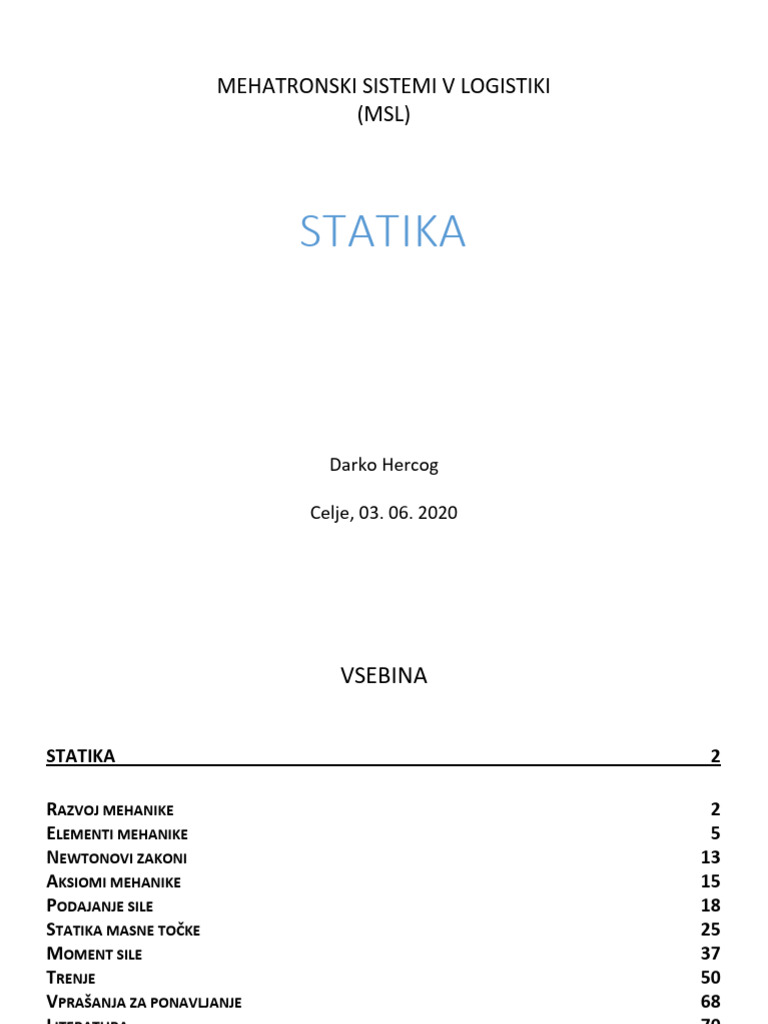 MSL - Statika | PDF