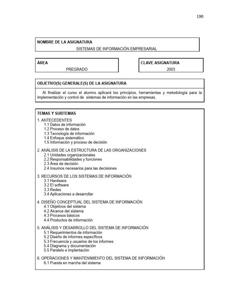 Sistemas de Informacion Empresarial | PDF Sistemas de Informacion Empresarial | PDF