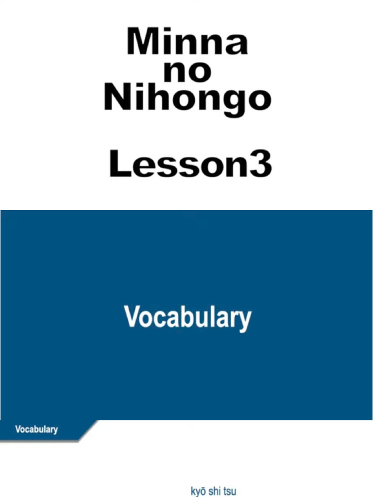 Lesson 3 Mina No Nihongo | PDF