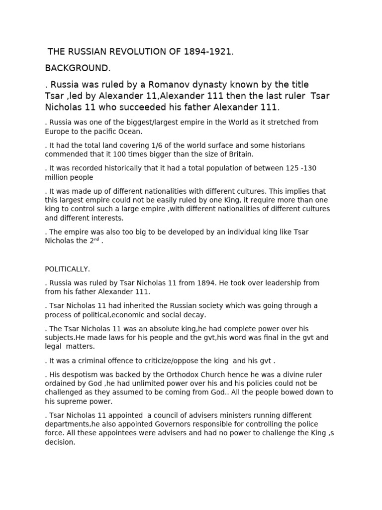 The Russian Revolution of 1894-5 | PDF | Russian Empire | Grigori Rasputin