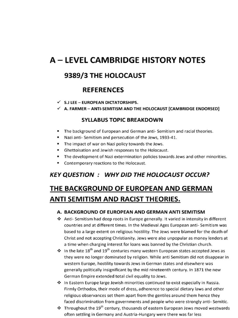 Holocaust General Notes - 240108 - 192154 | PDF