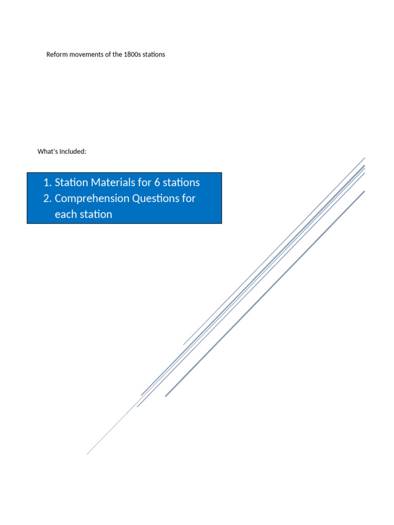 By: Missc93: 1. Station Materials For 6 Stations 2. Comprehension ...