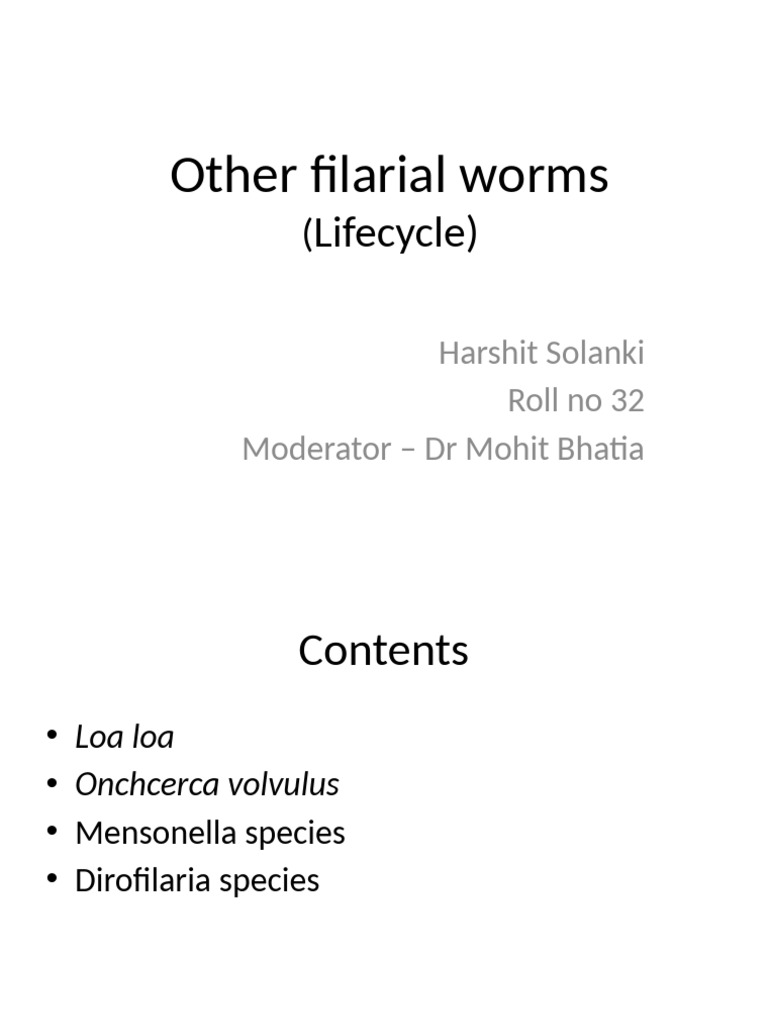 Other Filarial Worms | PDF