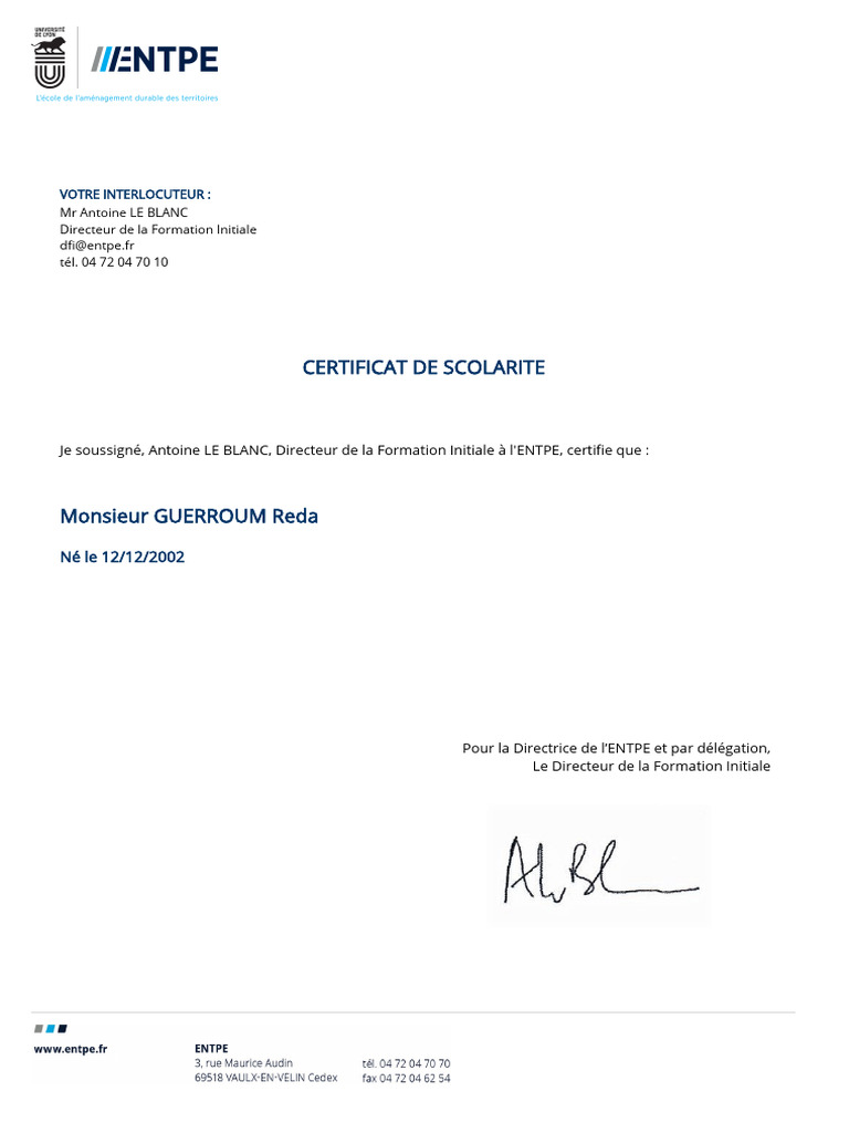 Epitech Certificat De Scolarité – GQVUL
