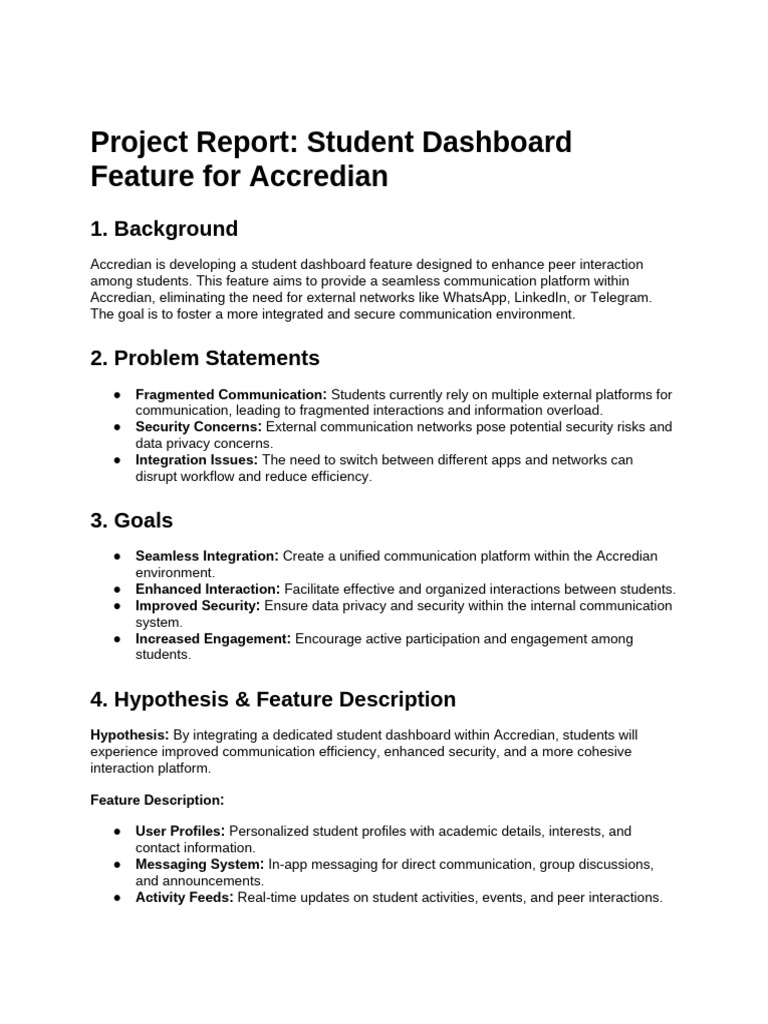 Project Report - Student Dashboard Feature For Accredian | PDF | Computer Security | Art