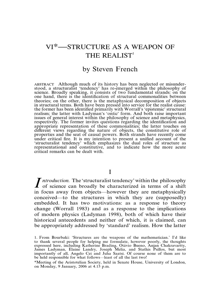 french structure as a weapon for realist | PDF