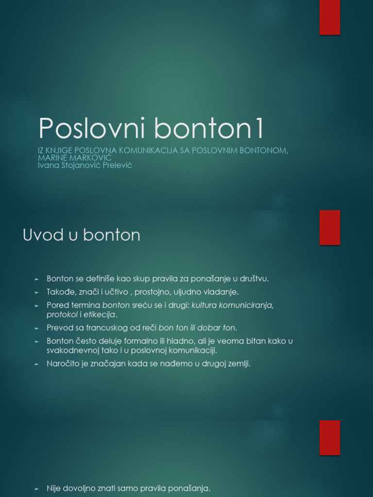 Poslovni Bonton | PDF