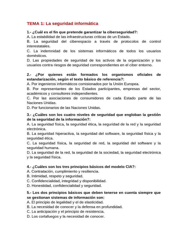 Preguntas de Examen Por Temas | PDF