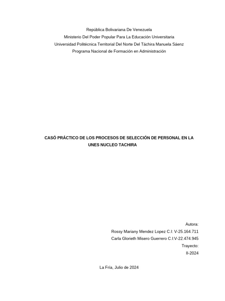 Actv Talento Humano Caso Practico UNES | PDF