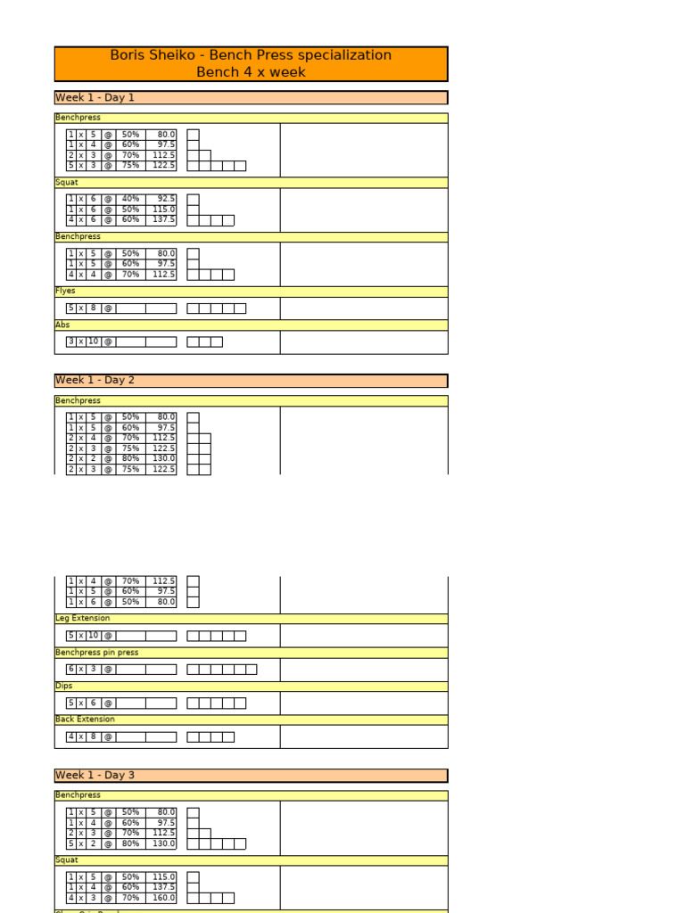 Sheiko All Programs | PDF