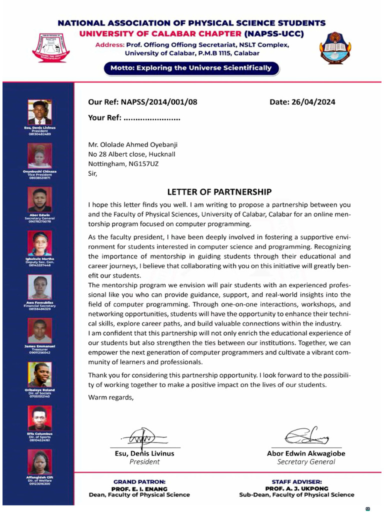 Letter of Partnership | PDF