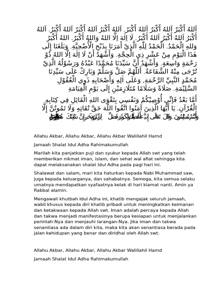 Khutbah Idul Adha Pdf