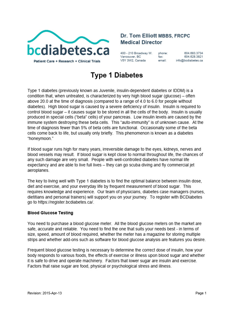 Type 1 Diabetes | PDF