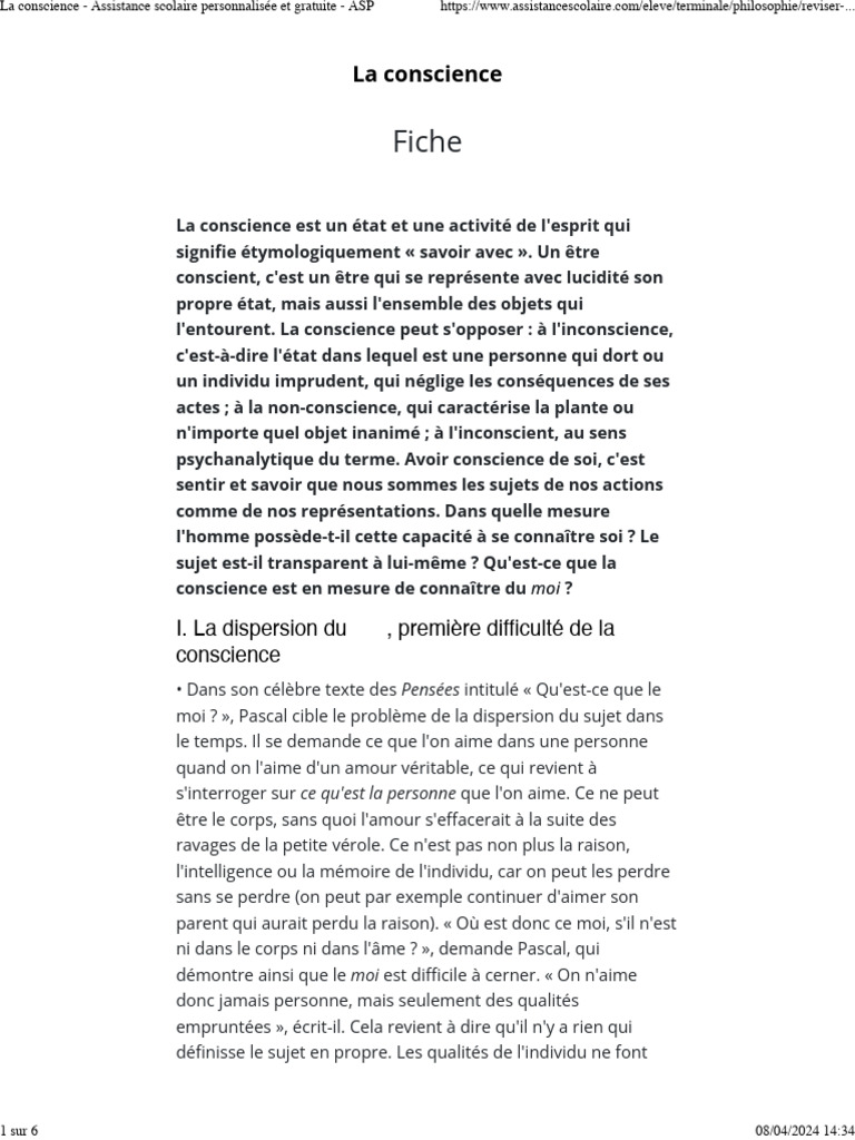 Conscience Philo | PDF