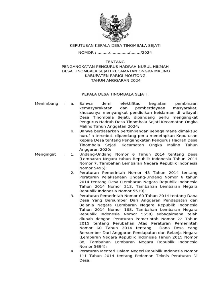 SK Pengangkatan Hadrah | PDF